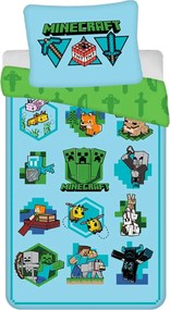 Jerry Fabrics Bavlněné povlečení 140x200 Minecraft Lets Play povlak na polštář 70x90 Kids25