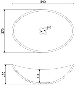 Mexen Sonia, skleněné umyvadlo na desku 54 x 37 x 17 cm, modrá, 24145447