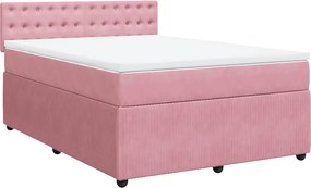 Box spring postel s matrací růžová 140x190 cm samet 3290051