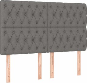 Box spring postel s matrací tmavě šedá 140x200 cm textil 3131674