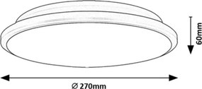 Rabalux Stříbrné stropní LED svítidlo Engon 270mm 18W 71127