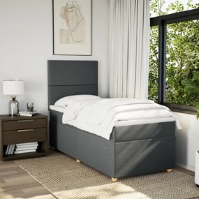 Box spring postel s matrací tmavě šedá 90x200 cm textil 3293457