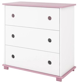 BabyBeds Dětská komoda - kolečka Barevné provedení: Růžová  nábytkářské lamino 80 cm x 48 cm x 87 cm