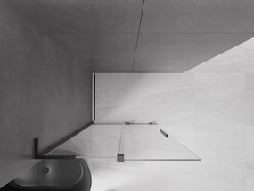 Mexen Velar L posuvná sprchová stěna Walk-in 120 x 200 cm, transparentní 8 mm, černá - 871-120-003-03-70