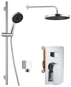 kielle Vega - Sprchový set s baterií pod omítku, pro 2 spotřebiče, s příslušenstvím EcoSpare a tělesem, chrom 20618SP20