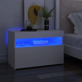 Noční stolek s LED osvětlením bílý 60x35x40 kompozitní dřevo 3082774