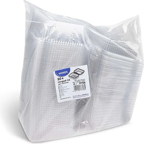 Wimex 77708 - plastová miska s víčkem 750 + 400 ml, hranatá - 50 ks