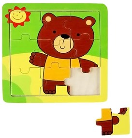 Drewmax 3261 - Veselé dřevěné puzzle - Medvídek