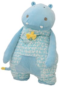 Plyšový HROŠÍK HIPPO s dětskou dekou uvnitř modrý