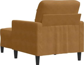 Křeslo s podnožkou hnědé 60 cm samet 3278264