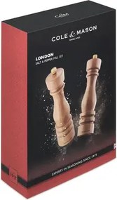 ColeMason London Natural Beech / Mlýnky na sůl a pepř / dárková sada /