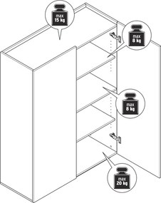 Tchibo - Vysoká skříňka - barva: bílá