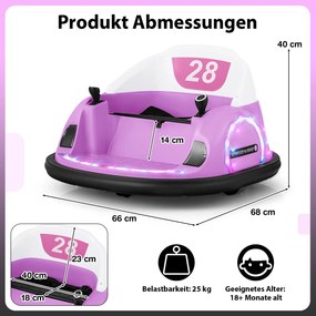 Costway Auto s pojízdným nárazníkem pro batolata 12 V Elektrické 360° Spin