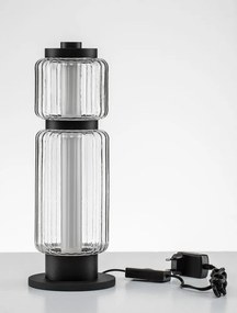 Matně černá skleněná LED stolní lampa (výška 39 cm) Liesa – Nova Luce