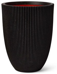 Capi Nature Groove NL Vase Elegant Low Black Ø 34 cm / V 46 cm