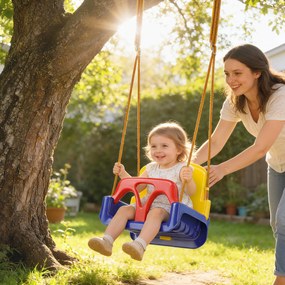 Dětská houpačka 3 v 1 nastavitelná dětská houpačka s opěradlem, popruhy, pro děti od 9-36 měsíců, tmavě modrá