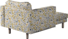 Potah na IKEA Norsborg šezlong s loketními opěrkami barva žlutá látka pletený vzor, vzorované