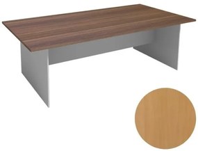 Jednací stůl PRIMO FLEXI 2400 x 1200 mm, hranatý, šedá / buk