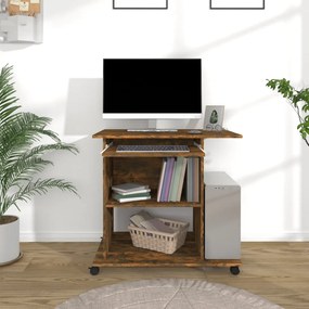 Počítačový stůl kouřový dub 80 x 50 x 75 cm kompozitní dřevo - Default Title