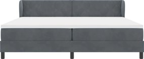Postel s boxspringem s čelo Tmavě šedá 200 x 200 cm samet 3340461