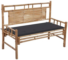 Zahradní lavice s poduškou 120 cm bambus 3063876