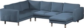 Potah na pohovku IKEA Norsborg rohová, 5-místná se šezlongem barva modrá látka pletený vzor
