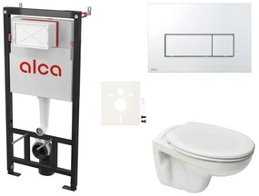 Cenově zvýhodněný závěsný WC set Alca do lehkých stěn / předstěnová montáž+ WC S-Line S-line Pro SIKOASP8