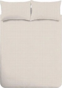 Béžové povlečení na jednolůžko 135x200 cm Bamford Gingham Check – Catherine Lansfield