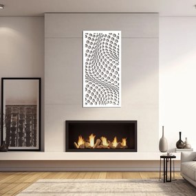 dřevo života Dřevěný dekorační panel WAVES Rozměry (cm): 20x40, Barevný vzor: Bílá