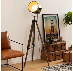Atmosphera - Stojací lampa EBOR 1xE27/25W/230V borovice/mosaz 136707