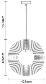 Dřevěný lustr na lanku 1xE27/60W/230V pr. 43,5 cm masiv/dýha/buk/kaučukovník