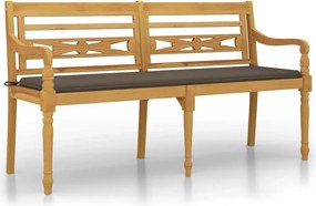 Lavice Batavia s Taupe poduškou 150 cm masivní teakové dřevo 3100834