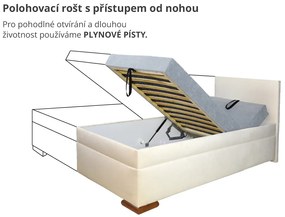 NEW DESIGN postele Postel boxspring VENETO s úložným prostorem a dlouhým čelem, 100×200 cm Velikost postele: 100 × 200 cm, Strana: Pravá