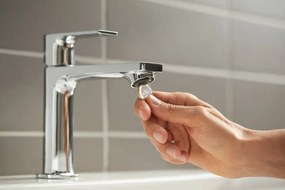 Hansgrohe Rebris E, umyvadlová baterie 110 s odtokovou soupravou s táhlem, chromová, 72557000