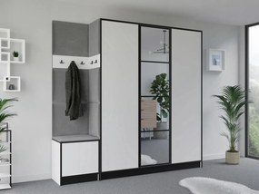 Šatní skříň EDEN 14 bílý + šedý Vzor 1