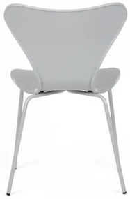 Jídelní židle šedá plastová čtyřnohá kvová podnož CT-X7034 GREY
