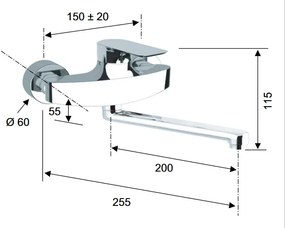 HOPA Umyvadlová/dřezová nástěnná baterie ARNO 4121 - zlatá lesklá BAREI4121