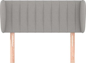 Čelo postele typu ušák světle šedé 103x23x78/88 cm textil 3117372