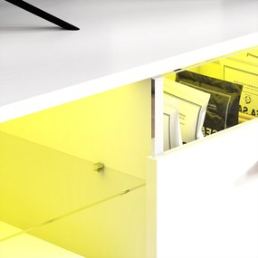 HOMCOM TV nábytek s 16barevným LED RGB osvětlením, TV stojan pro televize od 42 do 120 palců, 160x35x42 cm, bílý