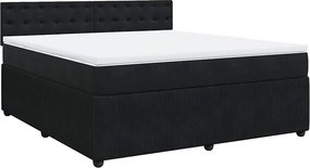 Box spring postel s matrací černá 180x200 cm samet 3287820