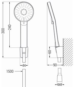 Mexen Royo R40 vanová baterie se sprchovou sadou, Zlatá - 7223R40-50