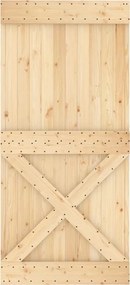 vidaXL Posuvné dveře s kováním 95 x 210 cm masivní borové dřevo [3203080]