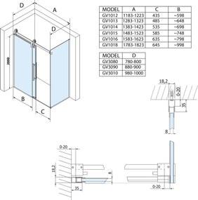 Gelco VOLCANO obdélníkový sprchový kout 150 x 90 x 200 cm posuvné L/P varianta chrom čiré sklo GV1015GV3090