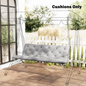 Outsunny Polštář na lavici pro 3 osoby 150x98x8 cm, Polštář s popruhy, Sedací polštář, Venkovní/ Vnitřní polštář na židli, Sedací podložka, Polštář n…