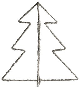 Tine K Home Vánoční dekorace Christmas Tree Silver Glitter 18 cm, stříbrná barva, kov