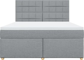 Box spring postel s matrací světle šedá 180 x 200 cm textil 3293659