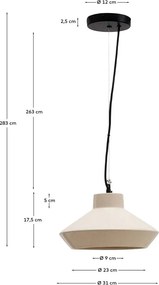 Béžové závěsné svítidlo s keramickým stínidlem ø 31 cm Portol – Kave Home
