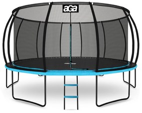 Aga Trampolína 500 cm Světle modrá + ochranná síť + žebřík