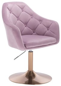 LuxuryForm DESIGN Otočné křeslo ANDORA VELUR na zlatém talíři - levandule