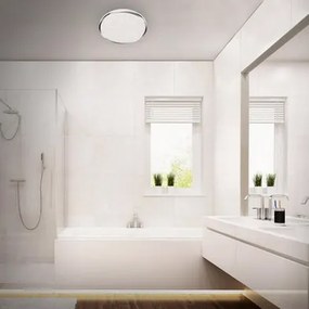 Stropní LED svítidlo hvězdné nebe BRILONER průměr 33cm 18W IP44 chrom 3403118